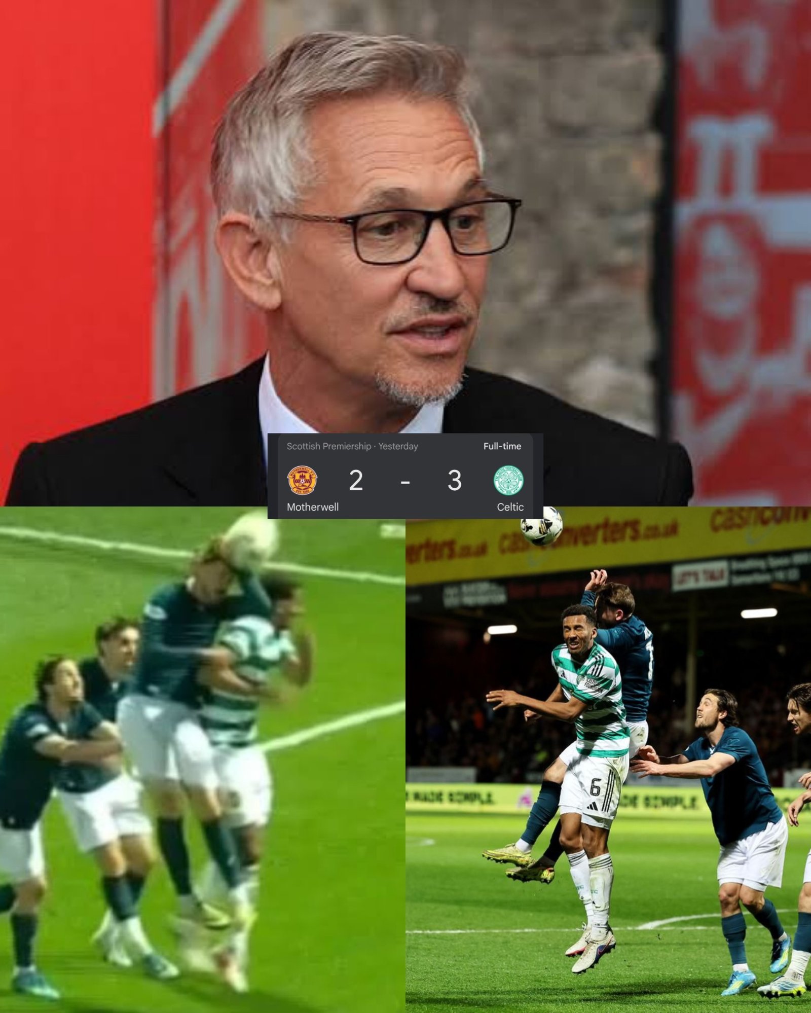 Furious Gary Lineker slams Celtic penalty call amid raging Hearts ...